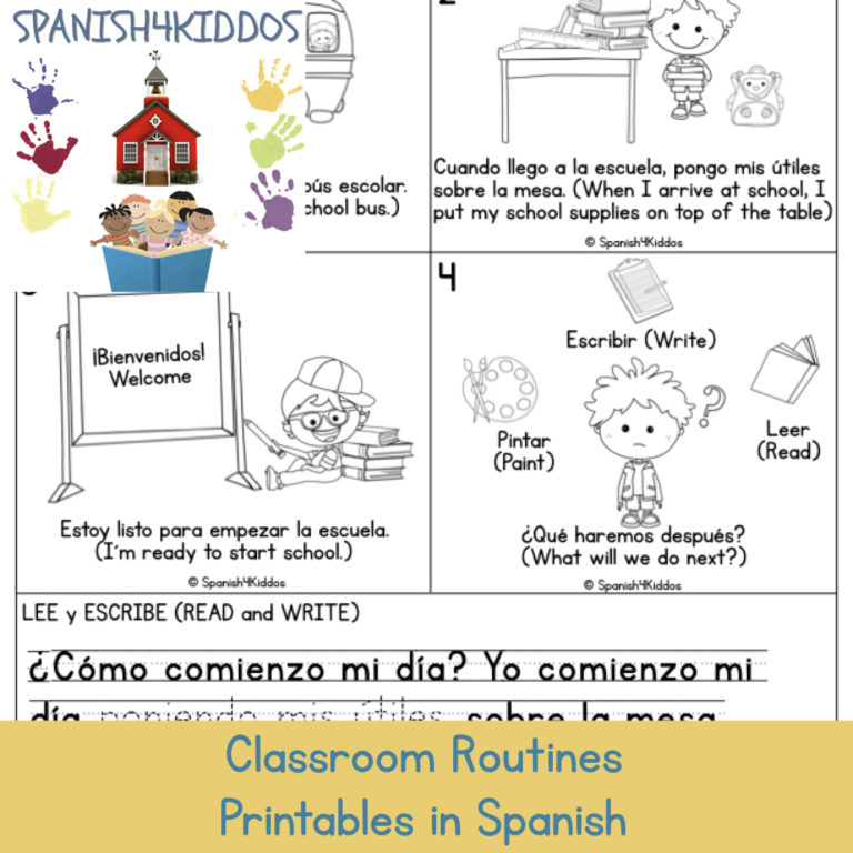 Classroom Routines Printables in Spanish • Spanish4Kiddos