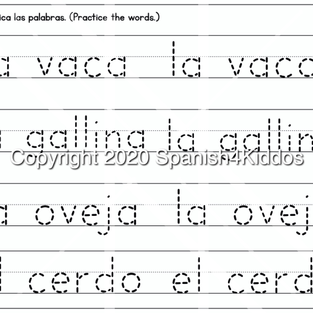 Spanish Farm Animals Mini-Book LAST CHANCE • Spanish4Kiddos