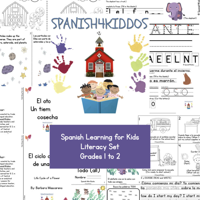 Spanish Learning for Kids Literacy Set Grades 1 to 2 (Bonus gift ...