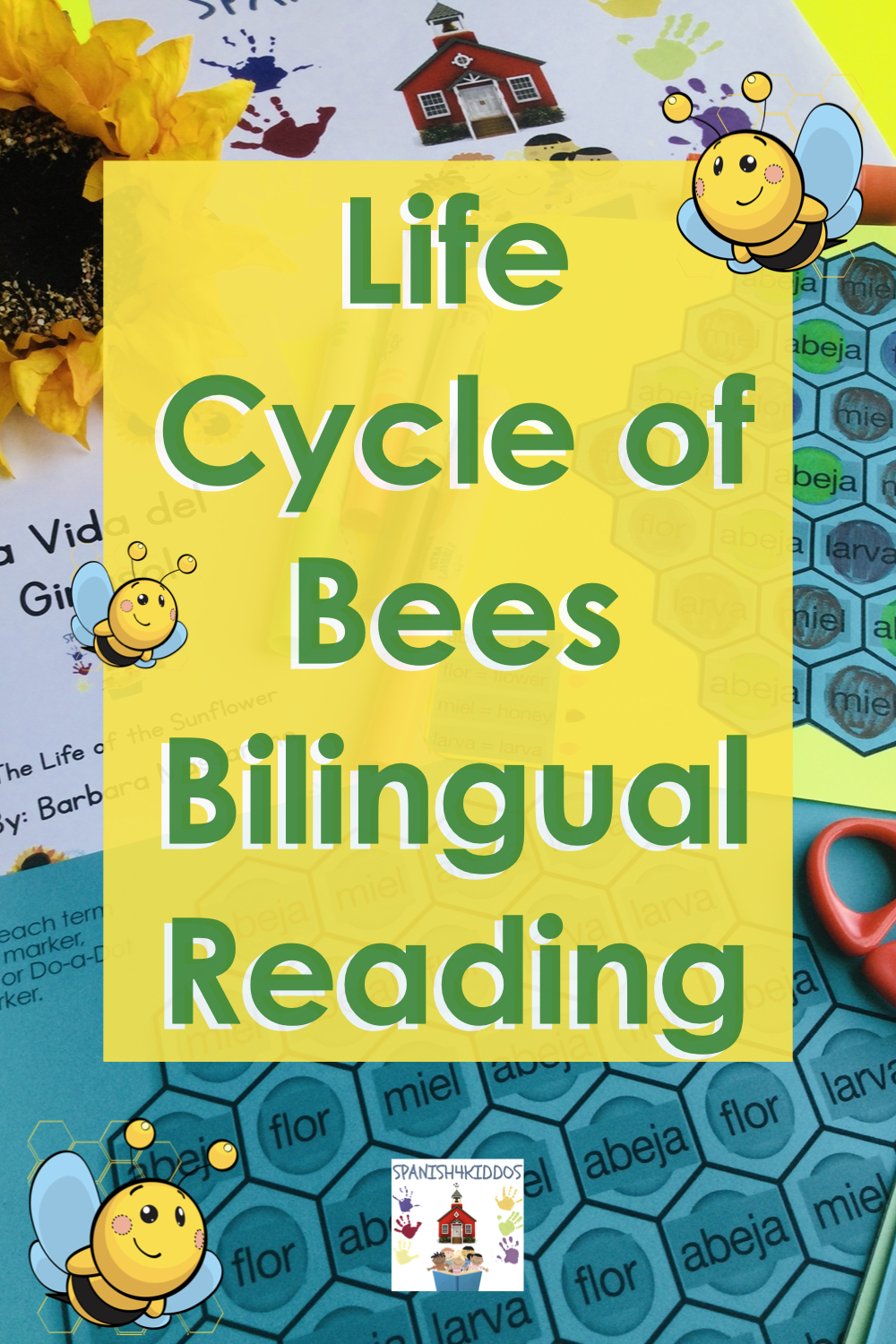 Life Cycle of Bees Bilingual Reading • Spanish4Kiddos