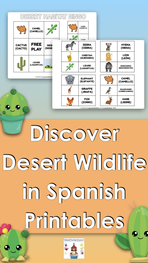 Spanish Lesson: Desert Animals Names and Activities • Spanish4Kiddos